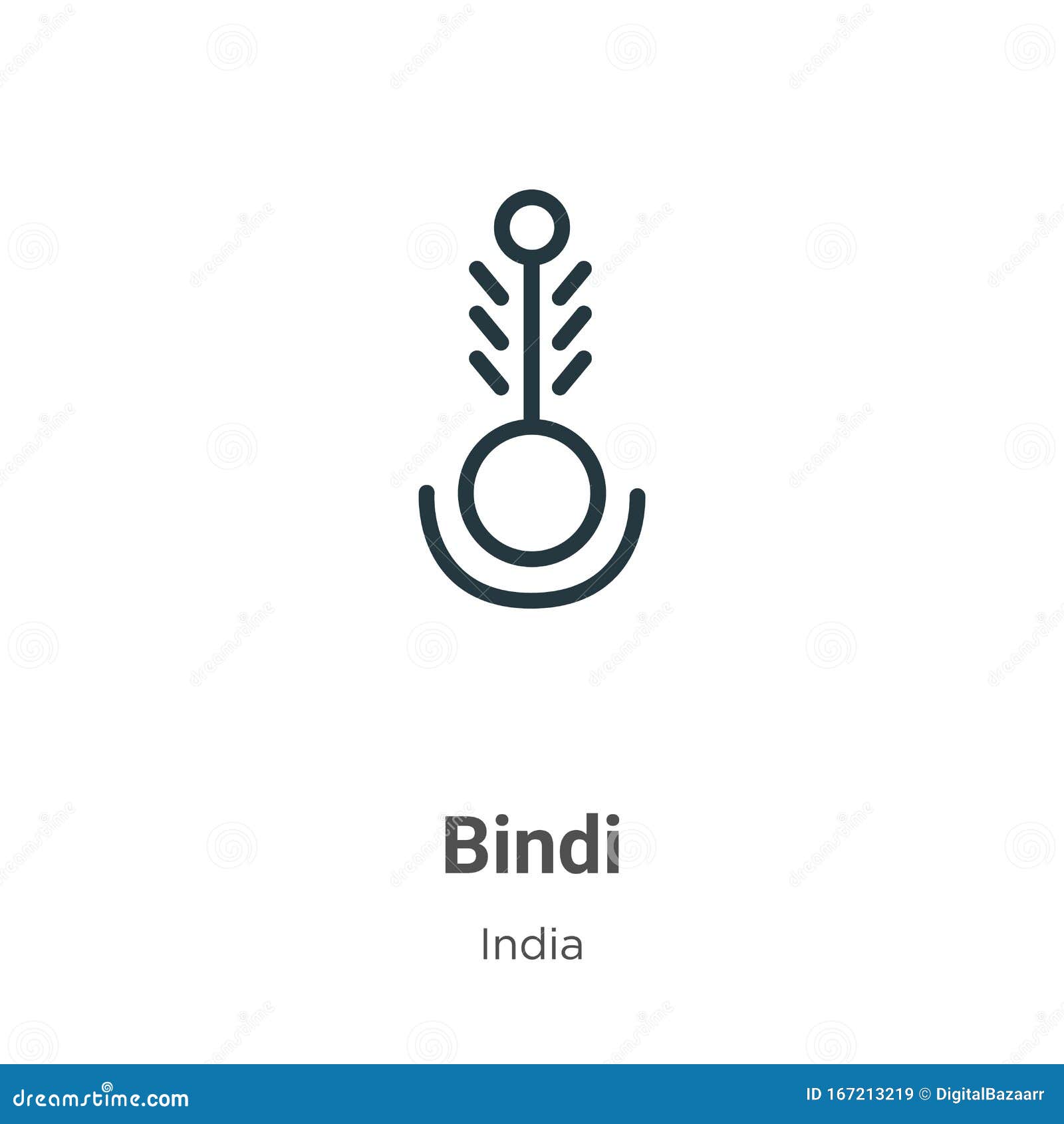 Bindi Outline Vector Icon. Thin Line Black Bindi Icon, Flat Vector ...