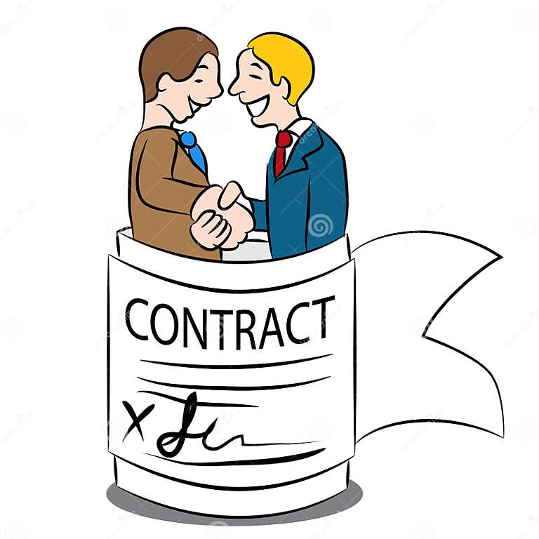Binding Contractual Agreement Cartoon Stock Vector - Illustration of ...