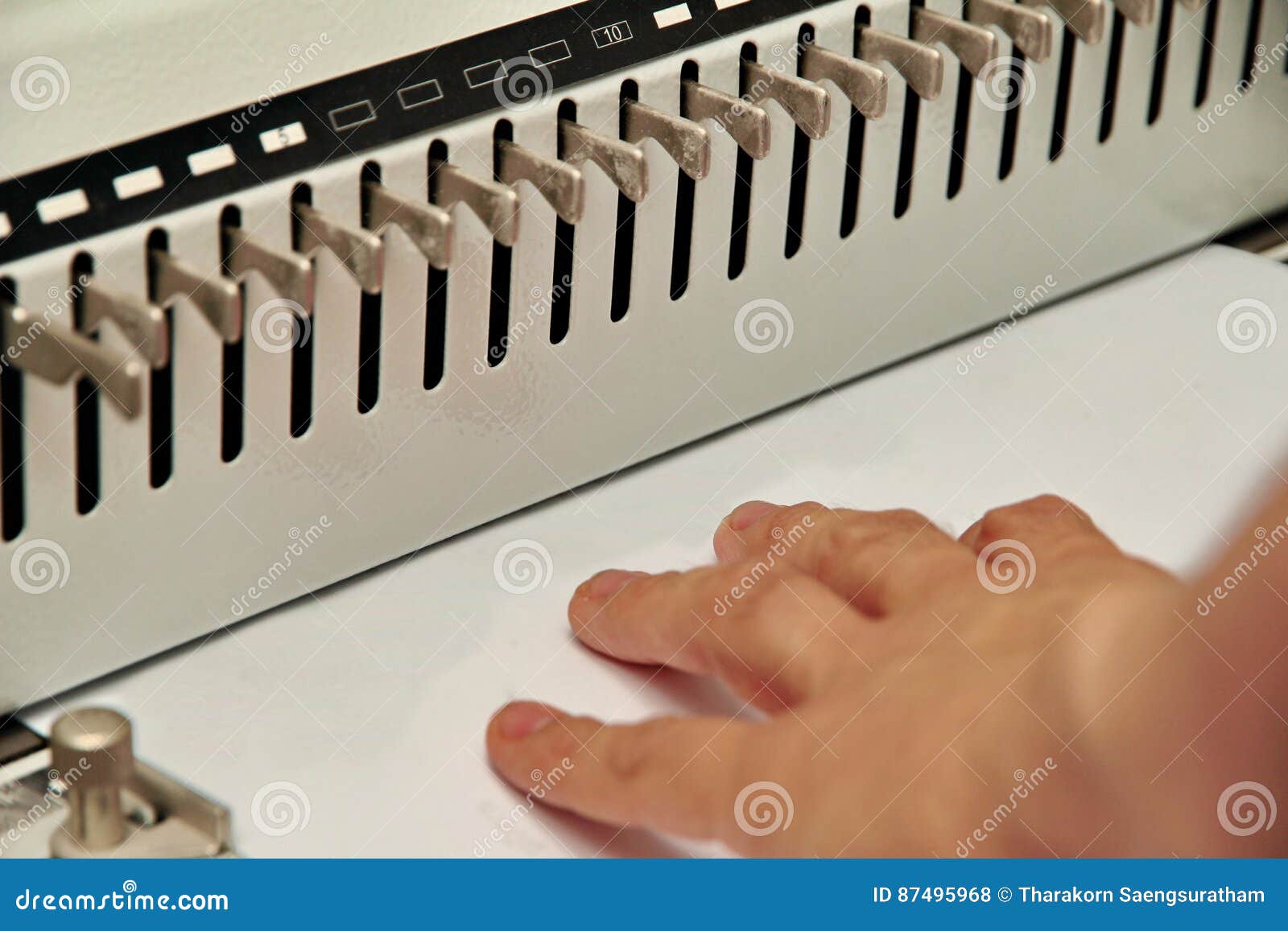 Binding Documents with Plastic Ring Binder. Stock Photo - Image of ...