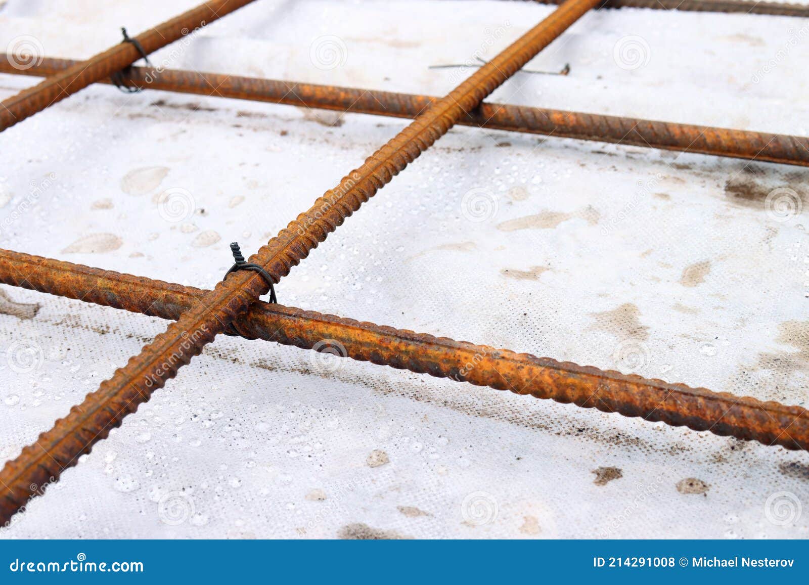 Binding of Metal Reinforcement with Wire Close-up Stock Photo - Image ...