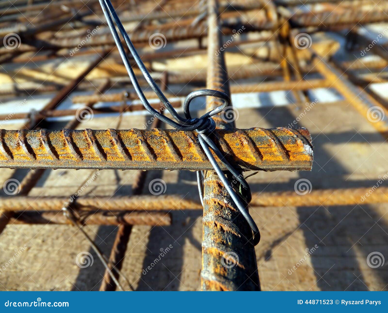 Binding Rebar before Concreting Stock Image - Image of ground, base ...