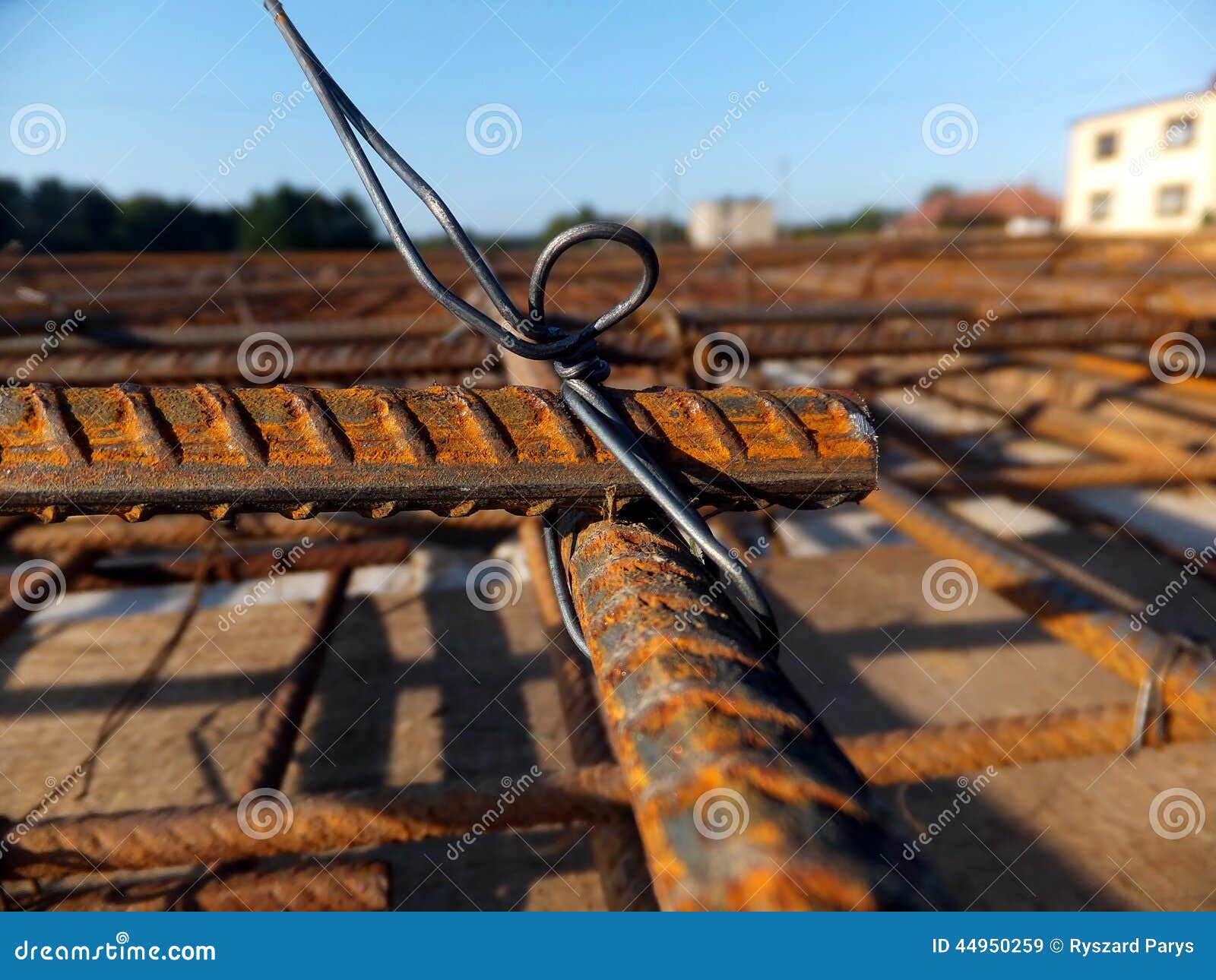 Binding Rebar before Concreting Stock Image - Image of space, board ...