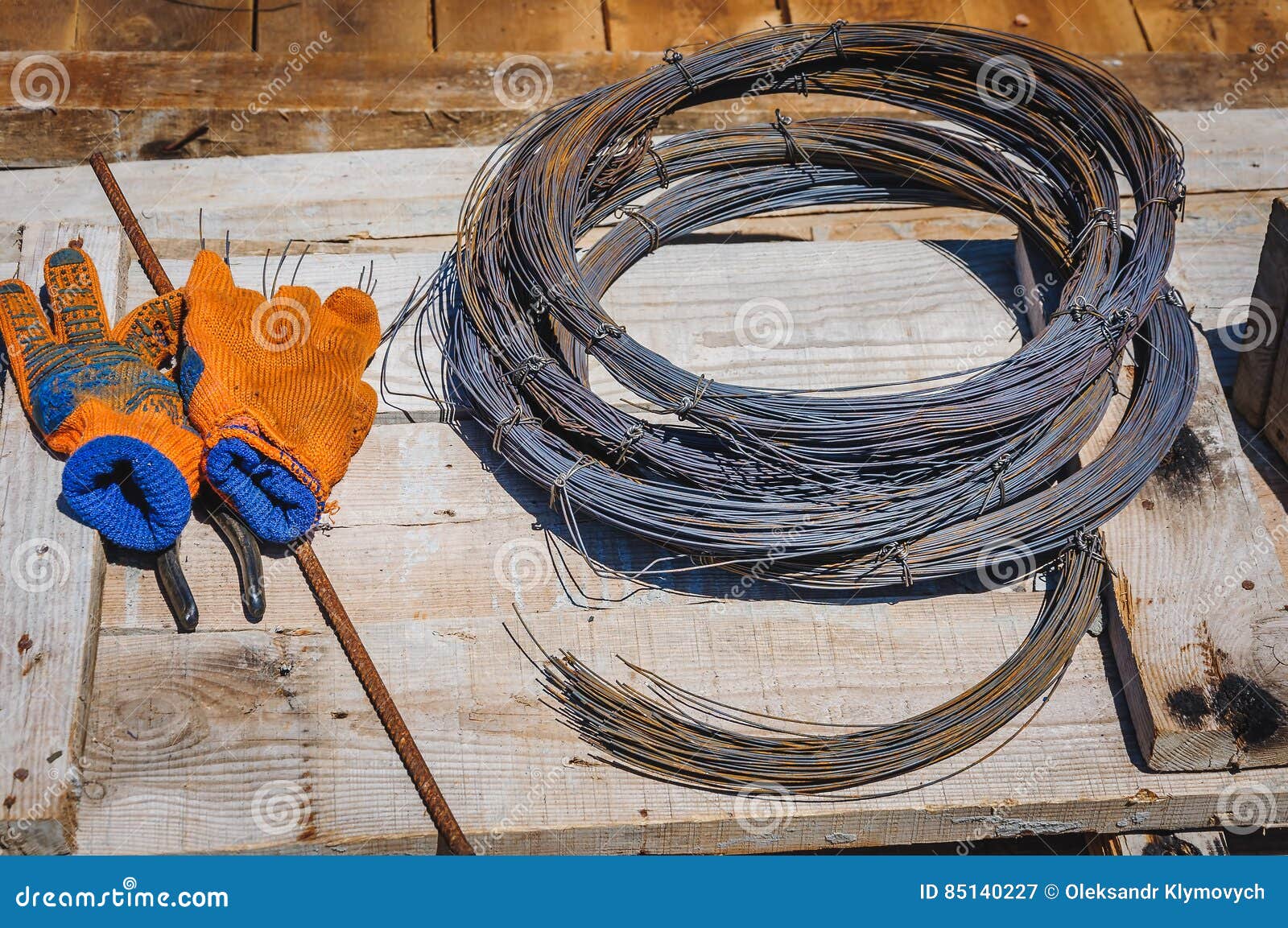 Binding wire, construction stock image. Image of fittings - 85140227