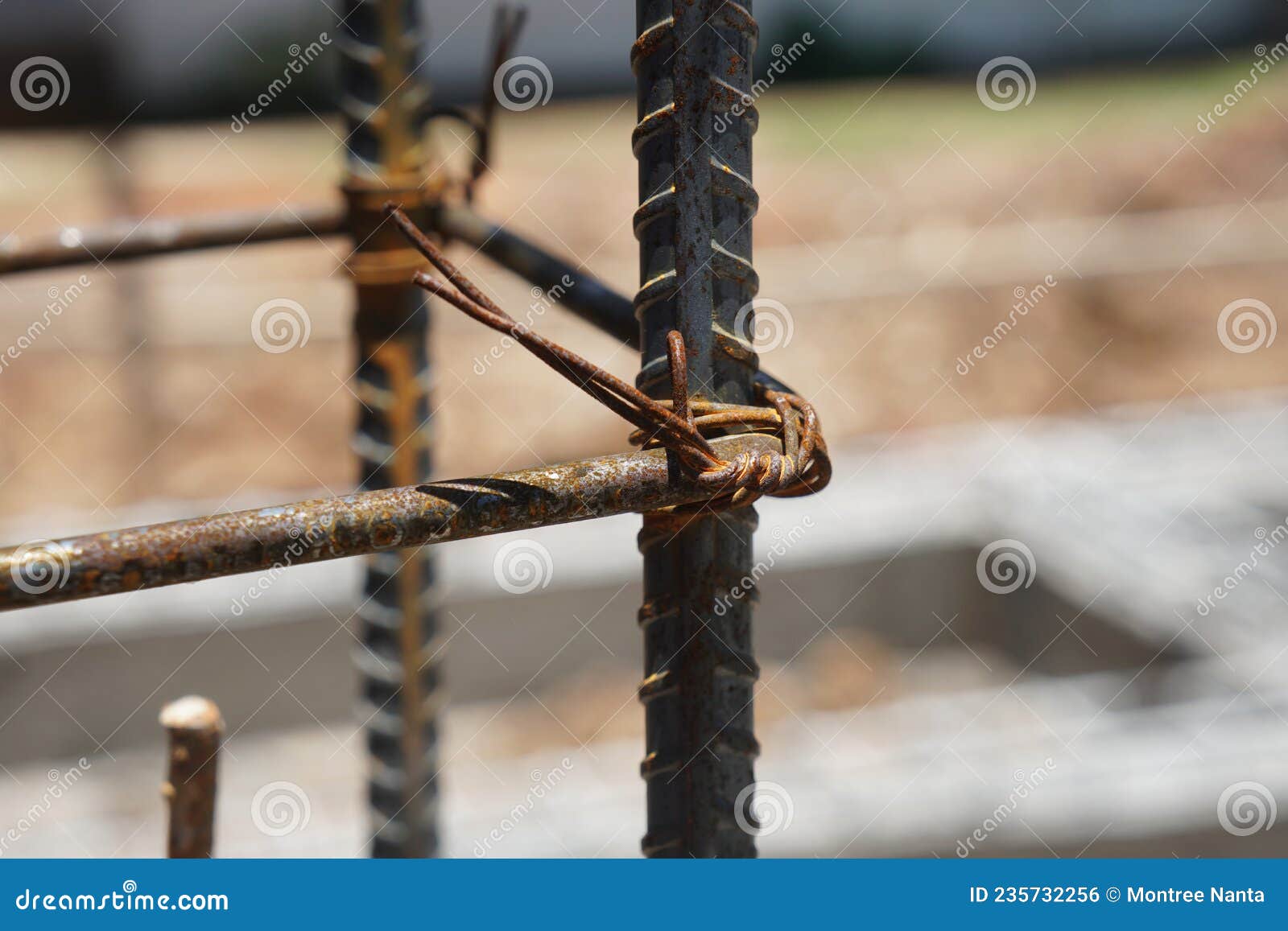Steel Wire Binding. Binding the Rebar To the Deformed Steel with Wire ...