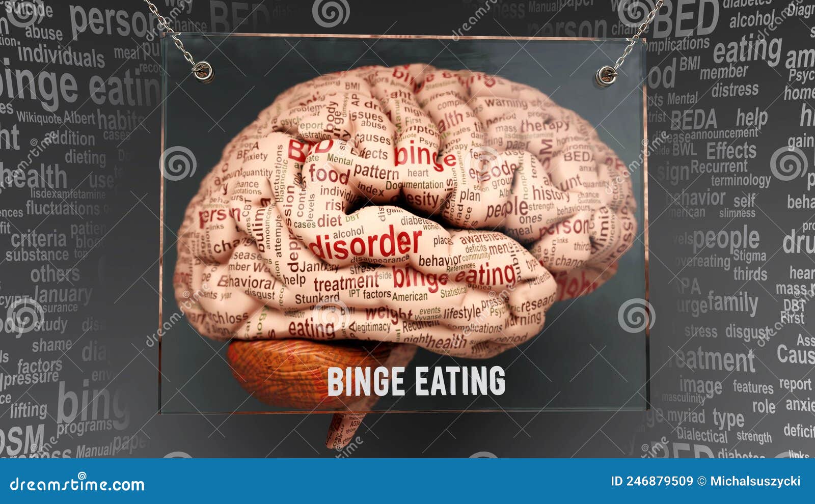Binge Eating in Human Brain Stock Illustration - Illustration of binge ...