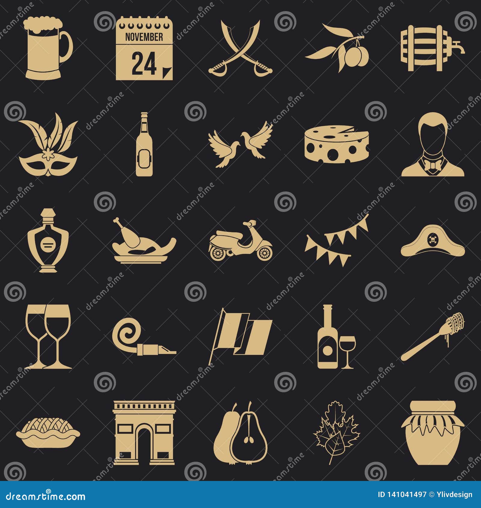 Binge Icons Set, Simple Style Stock Vector - Illustration of cracker ...