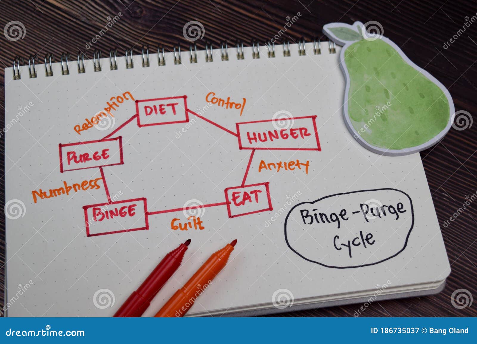 Binge-Purge Cycle Method Text With Keywords Isolated On White Board ...