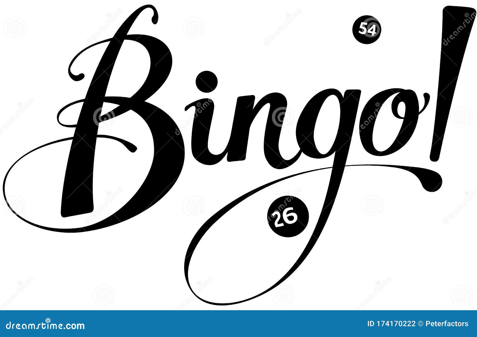 Bingo - Custom Calligraphy Text Stock Vector - Illustration of ...