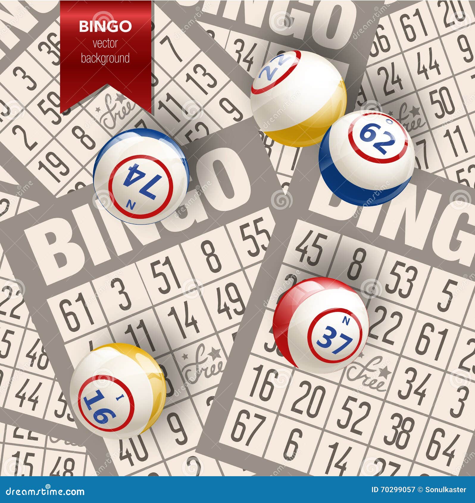 Bingo Background With Balls And Cards. Vector Illustration ...