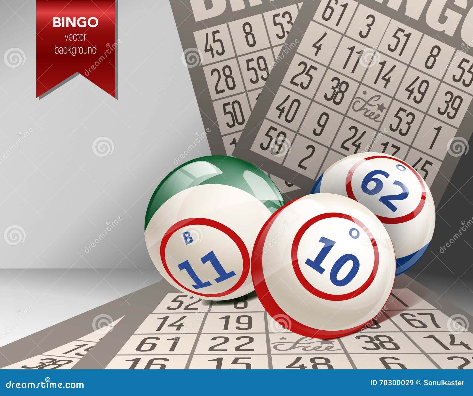 Bingo Background with Balls and Cards. Vector Illustration Stock Vector ...