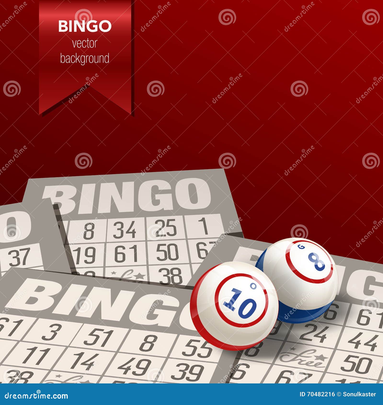 Bingo Background With Balls And Cards. Vector Illustration ...