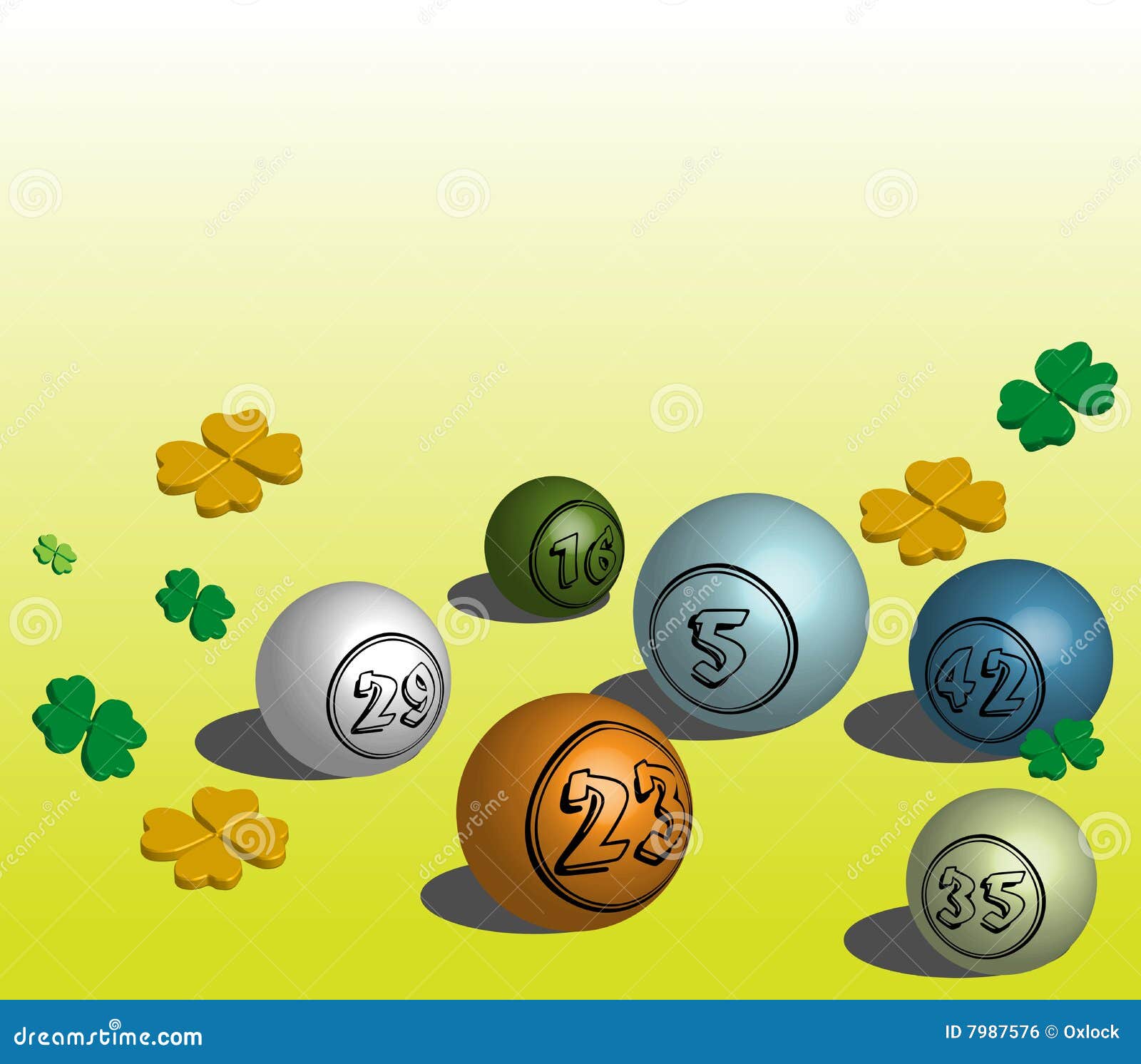 Bingo balls stock vector. Illustration of clovers, leisure - 7987576