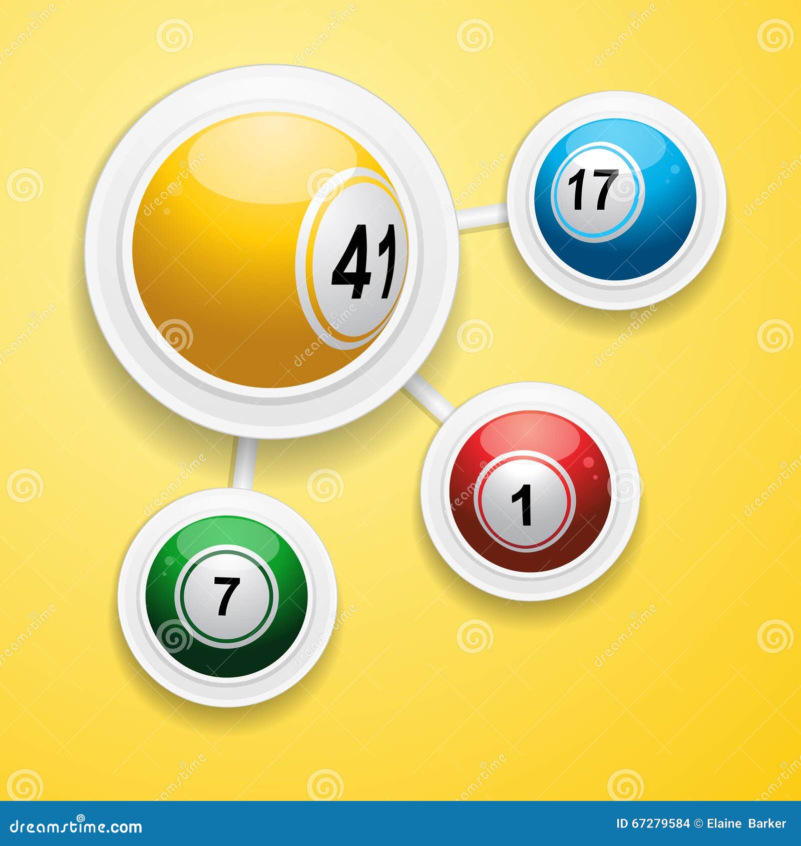 Bingo Balls on Circular White Frames Stock Illustration - Illustration ...