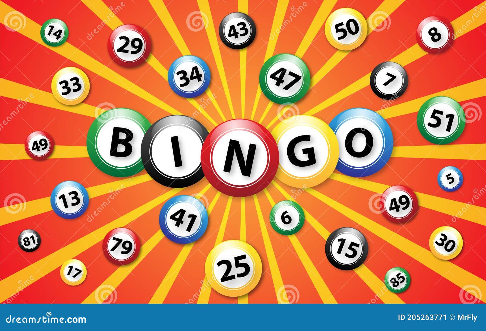 Bingo Balls on Light Burst Background, Vector Illustration Stock Vector ... Bingo Balls on Light Burst Background, Vector Illustration Stock Vector ...