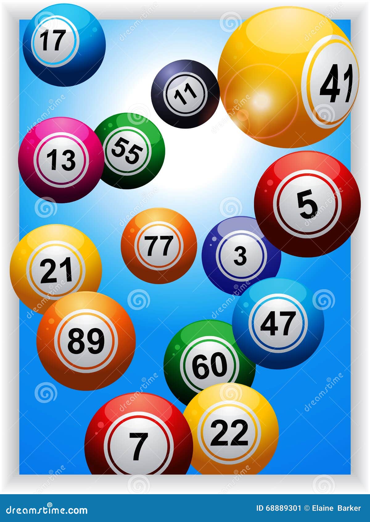 Bingo Balls Over Portrait Panel Stock Illustration - Illustration of ...