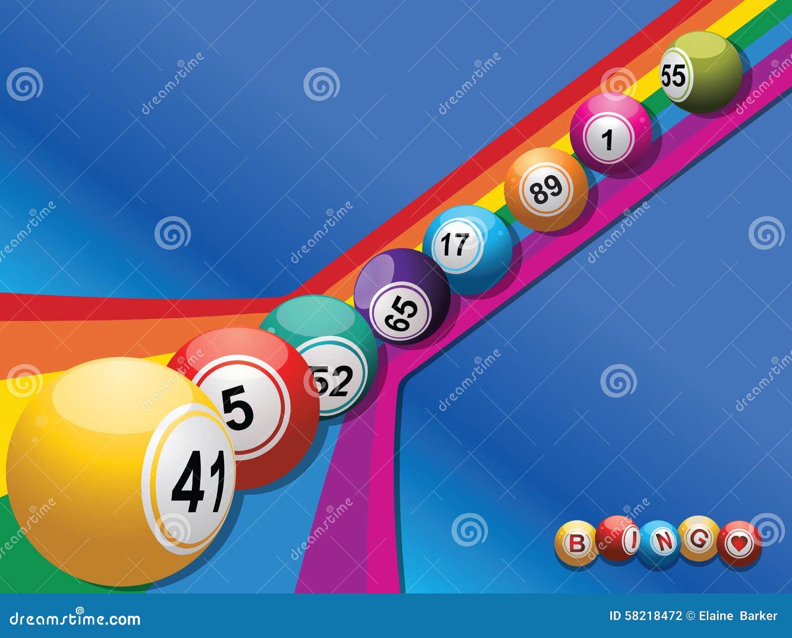 Bingo Balls Rolling Down A Curved Rainbow Royalty-Free Stock Image ...