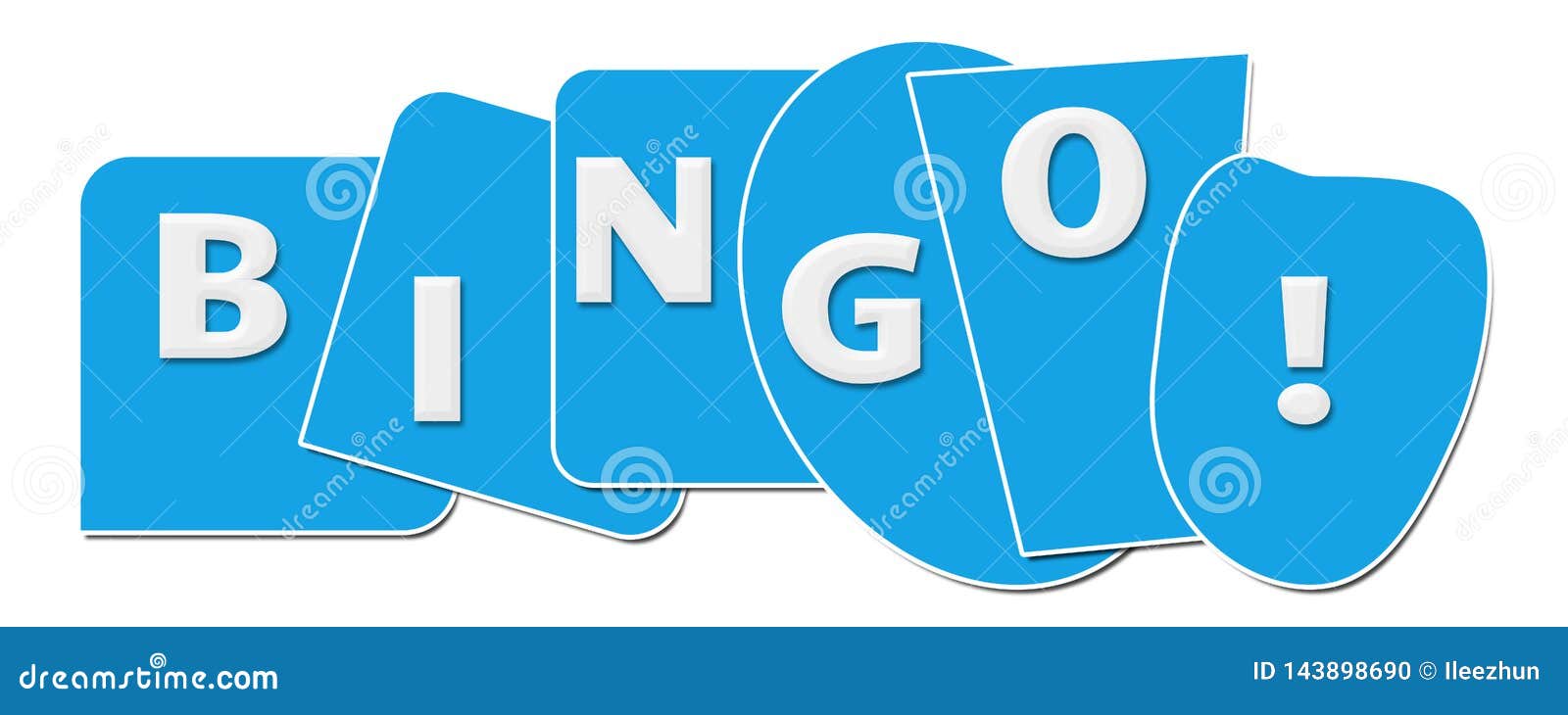 Bingo Blue Abstract Shapes Horizontal Stock Illustration - Illustration ...