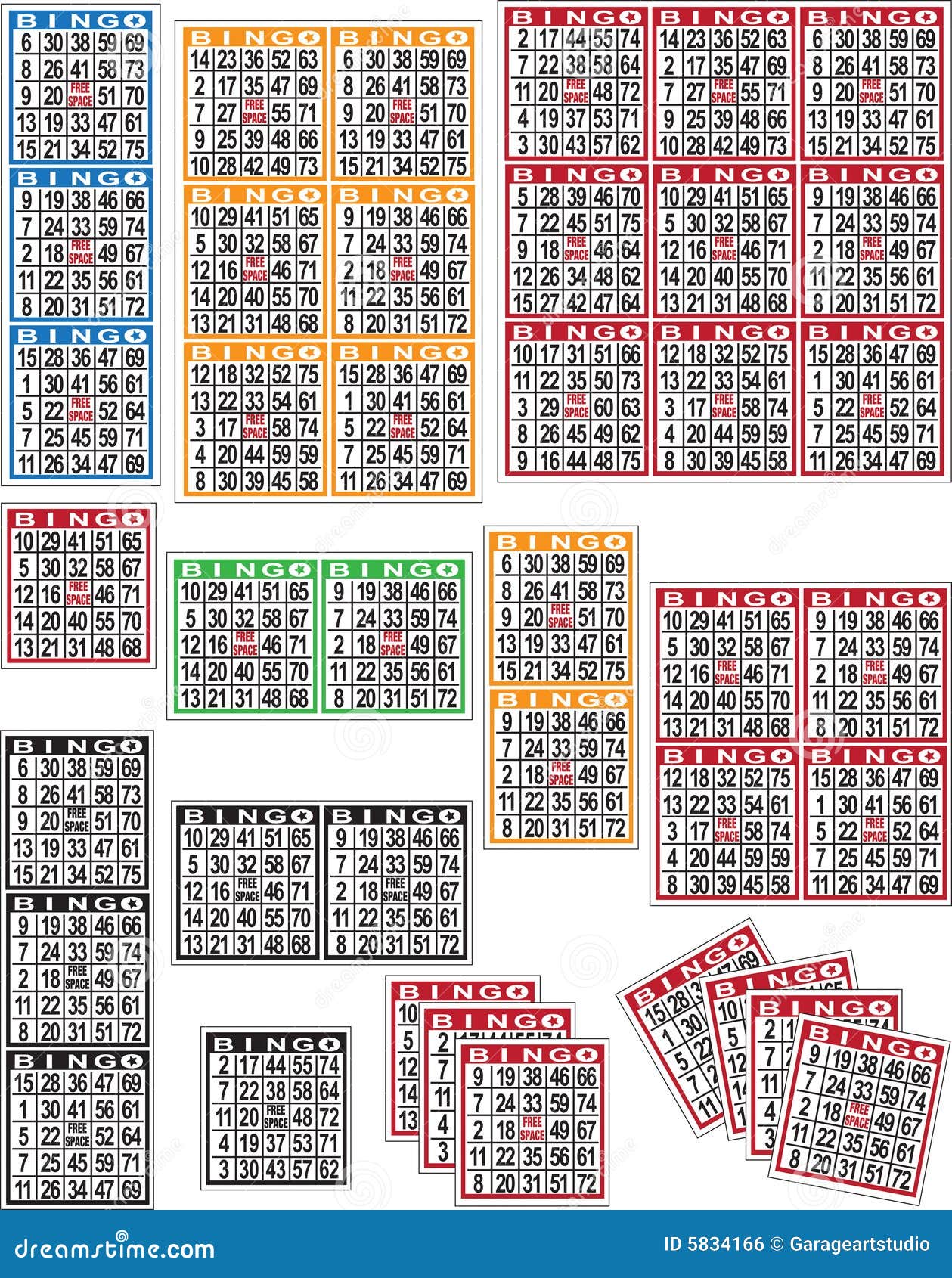 Bingo cards stock vector. Illustration of packs, blue - 5834166