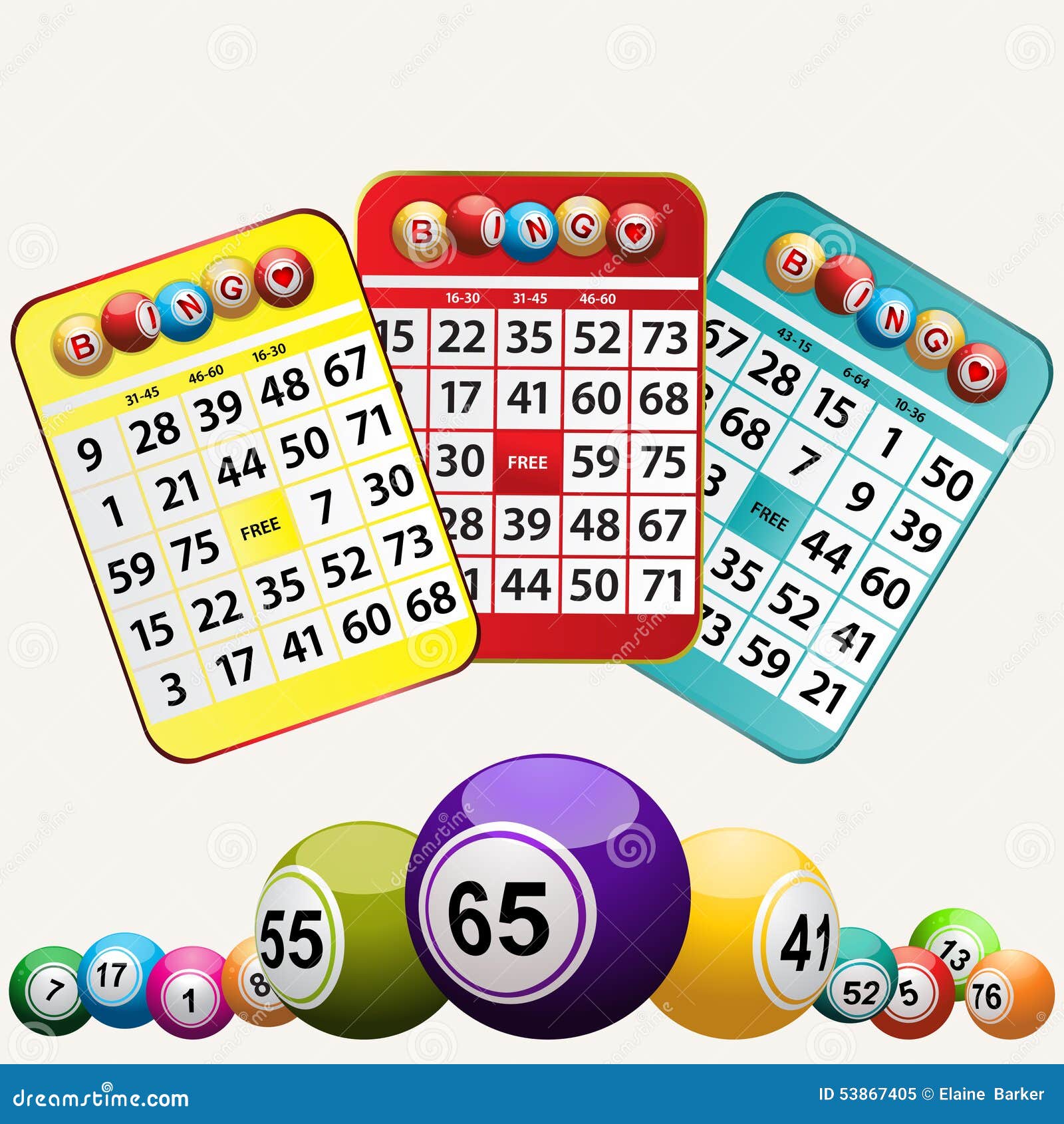 3d Bingo Cards With Colorful Bingo Balls. Stock Image | CartoonDealer ...
