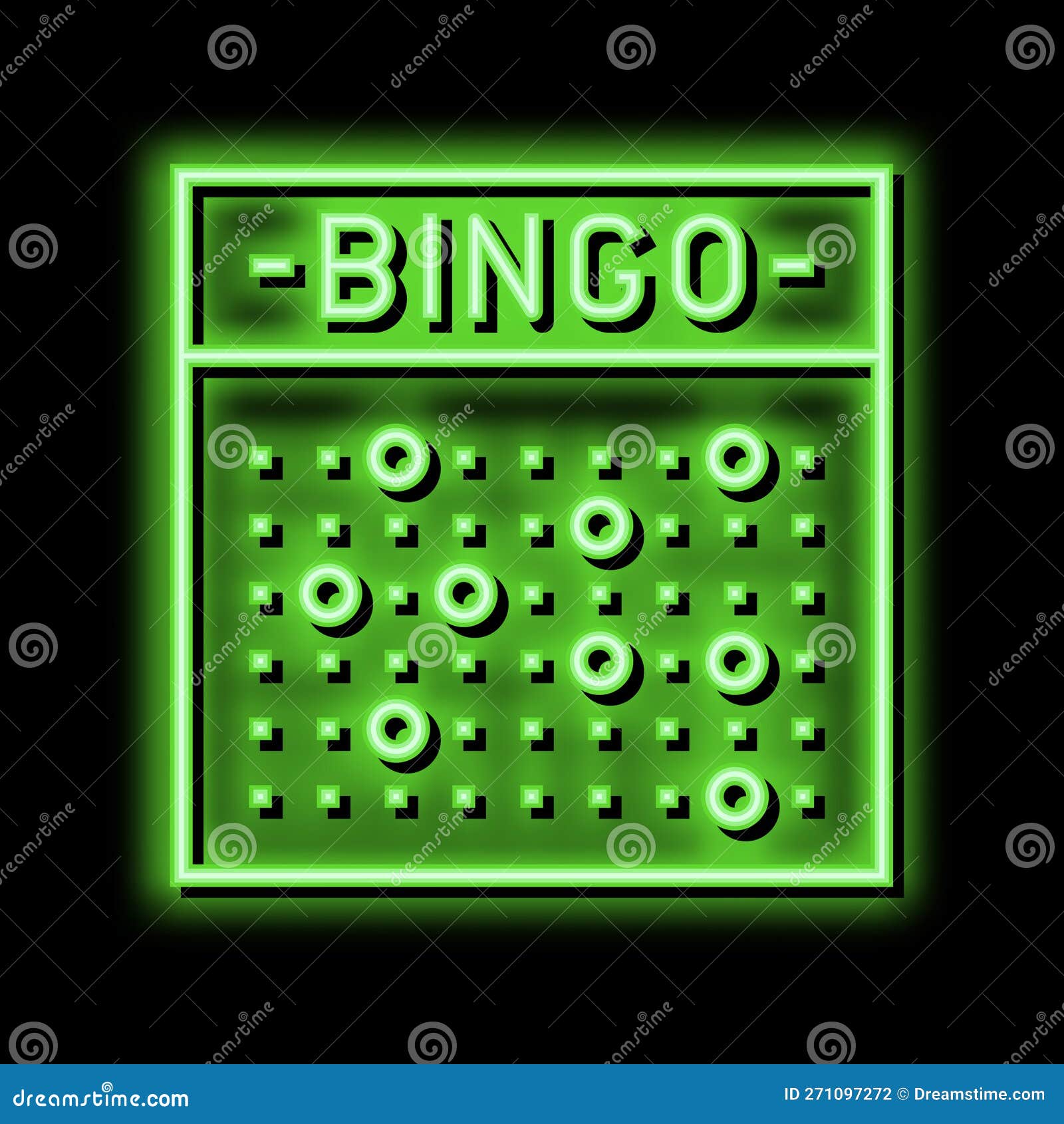 Bingo Game Neon Glow Icon Illustration Stock Illustration ...