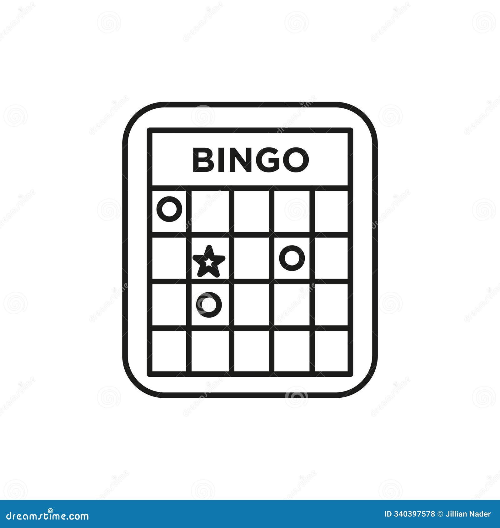 Bingo Icon On White Background. Bingo Card Sign. Flat Style Cartoon ...