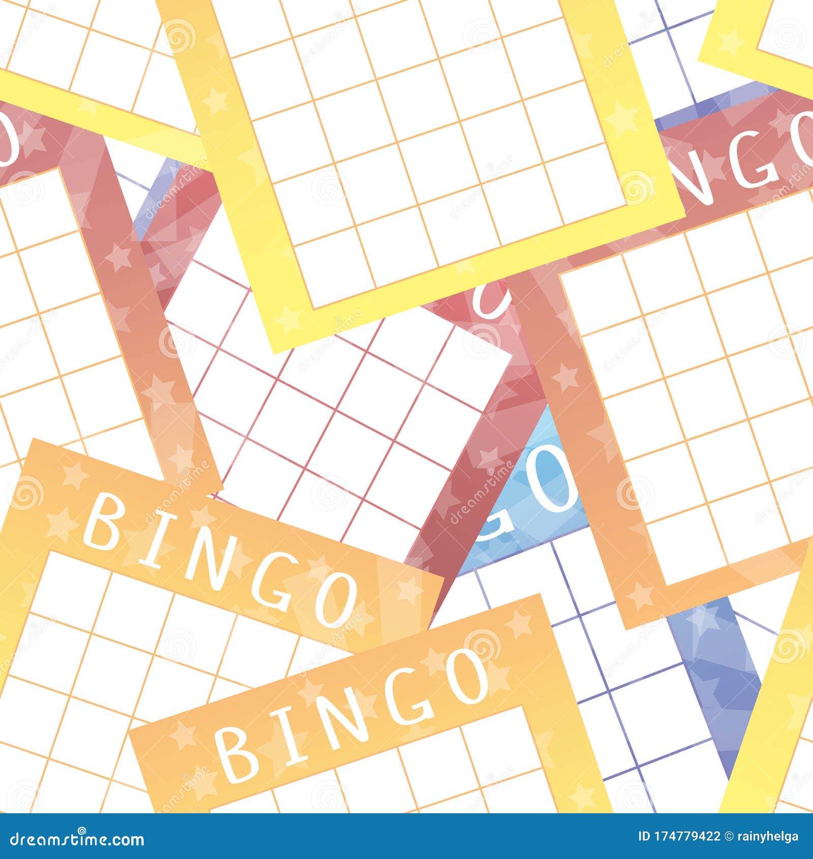 Bingo Light Pattern with Repeatable Tickets Stock Vector - Illustration ...