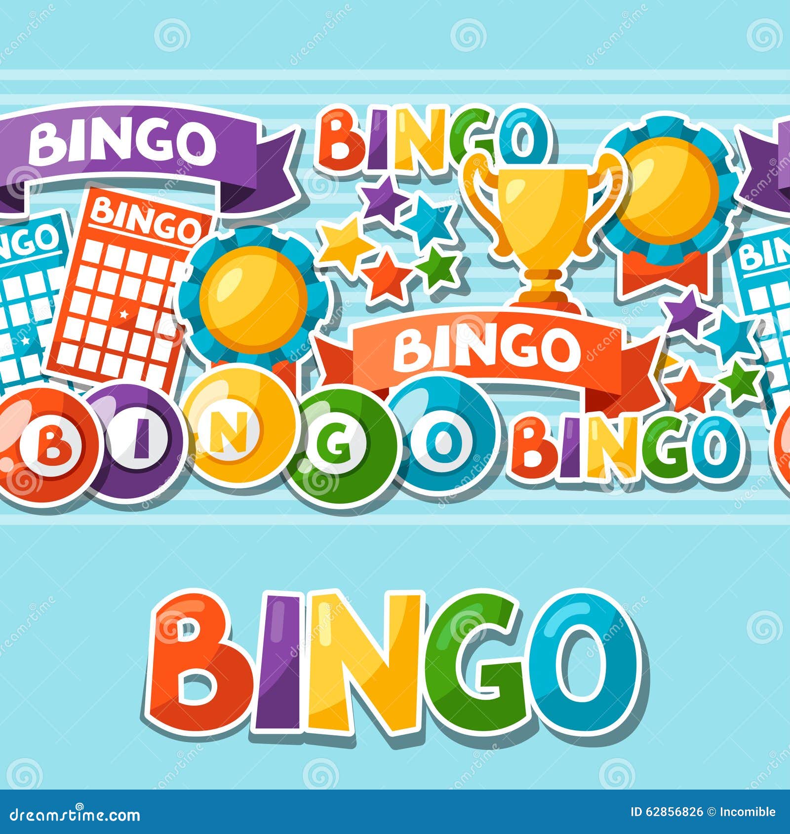 Bingo or Lottery Game Seamless Pattern with Balls Stock Vector ...