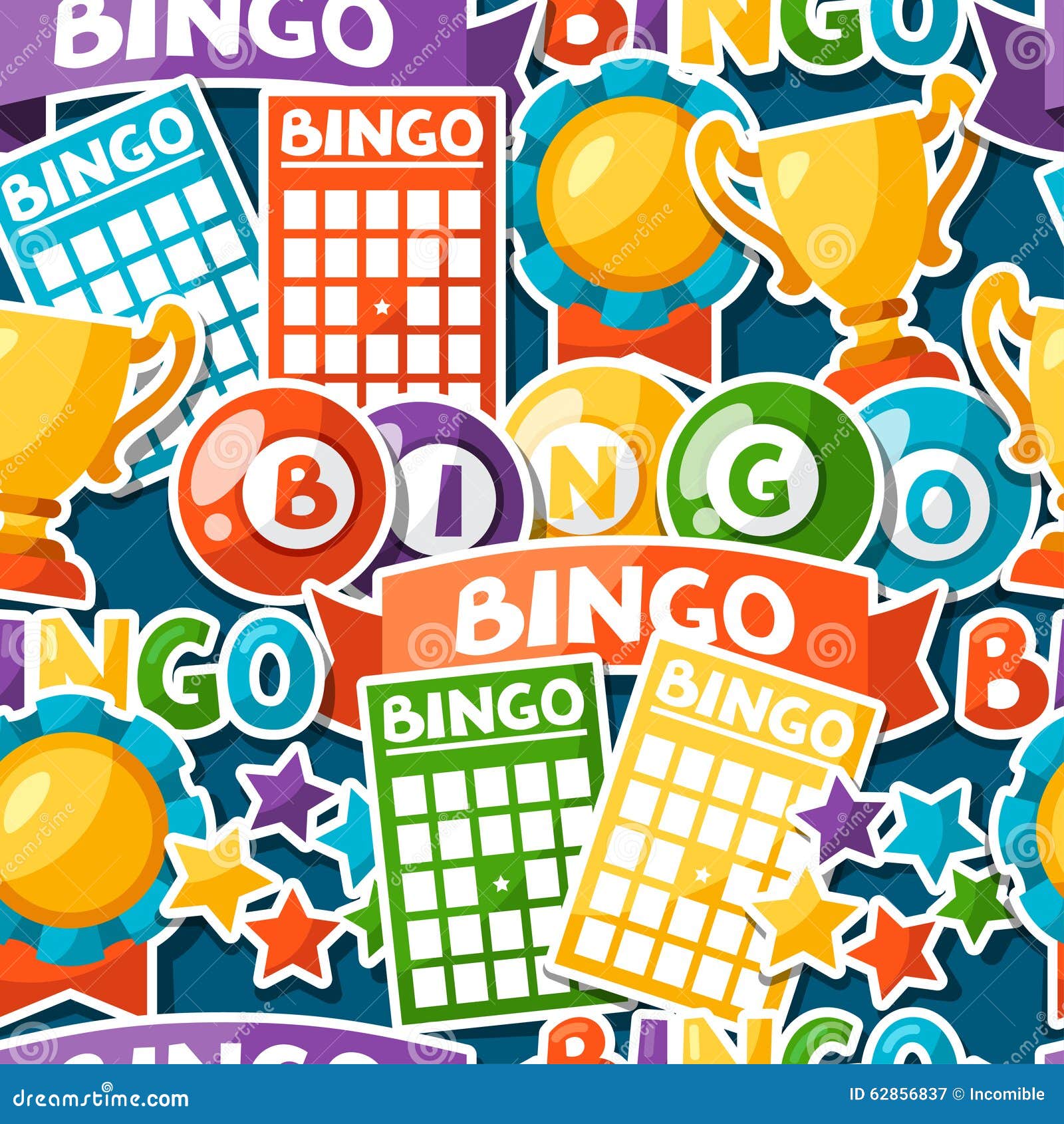 Bingo or Lottery Game Seamless Pattern with Balls Stock Vector ...
