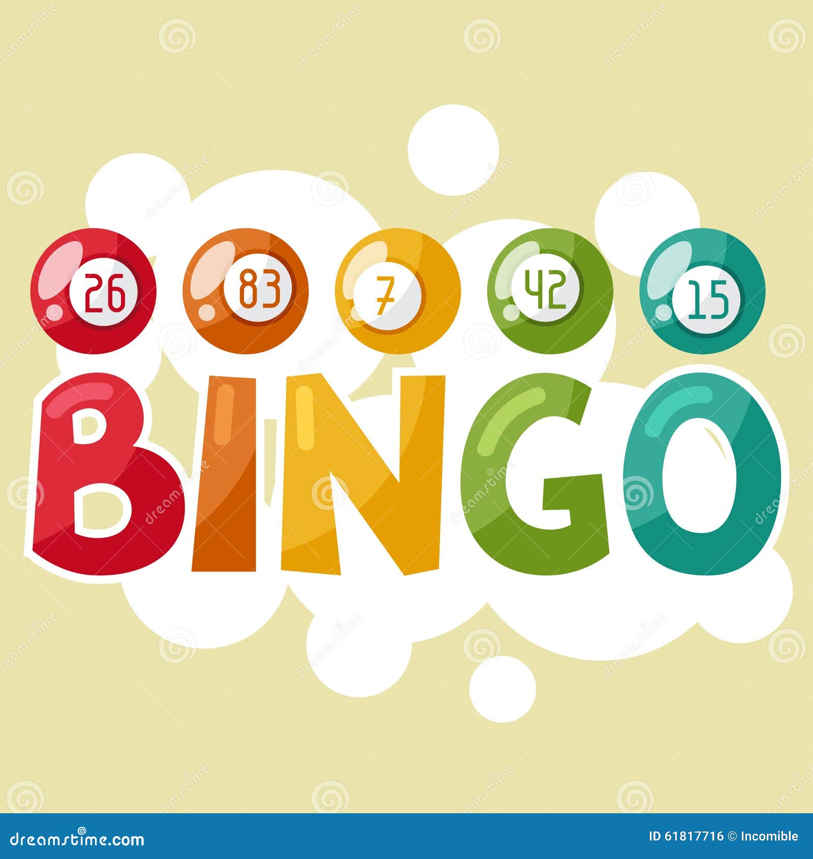 Bingo or Lottery Retro Game Illustration Stock Vector - Illustration of ...