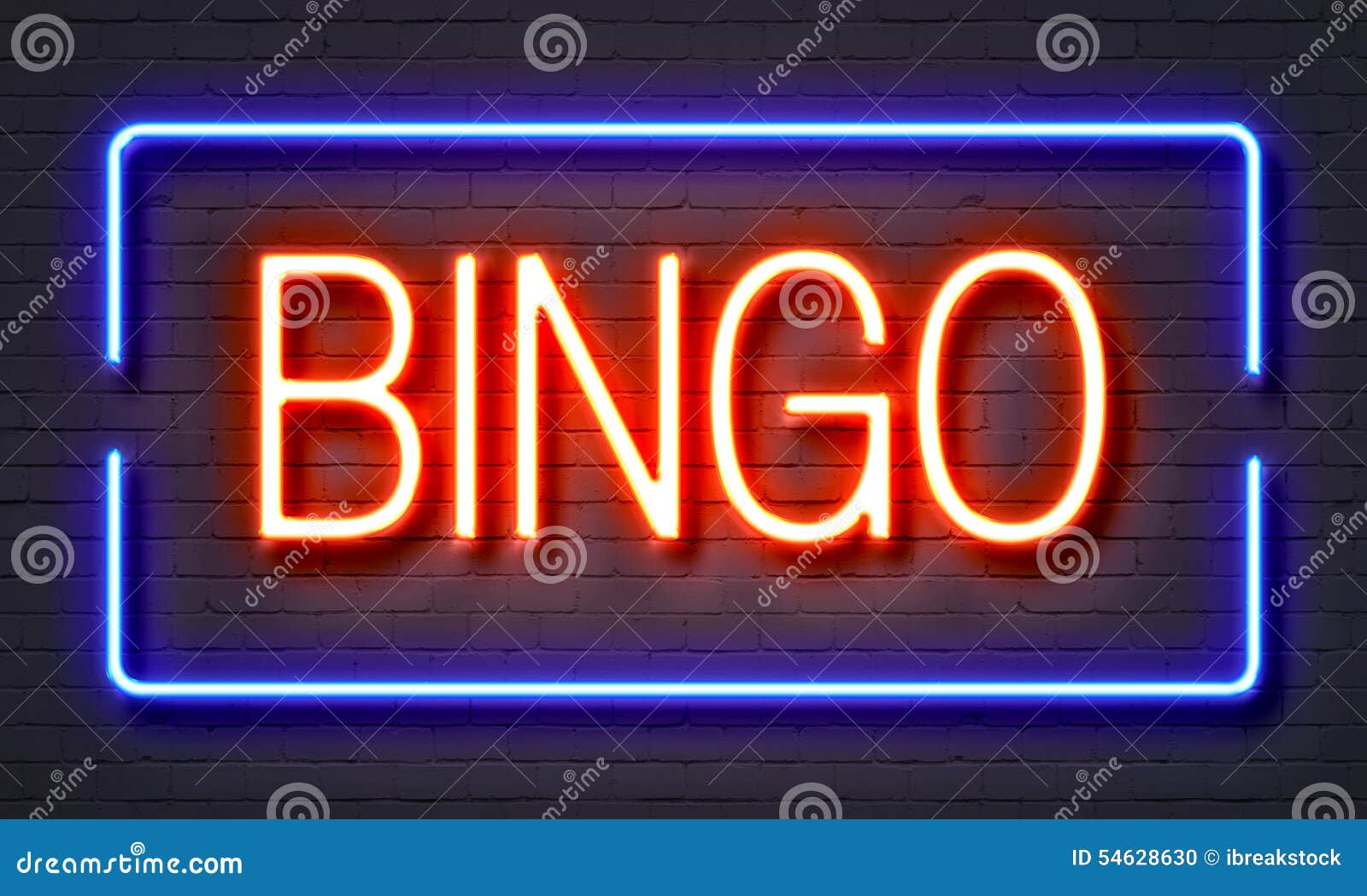 Bingo neon sign stock illustration. Illustration of figures - 54628630