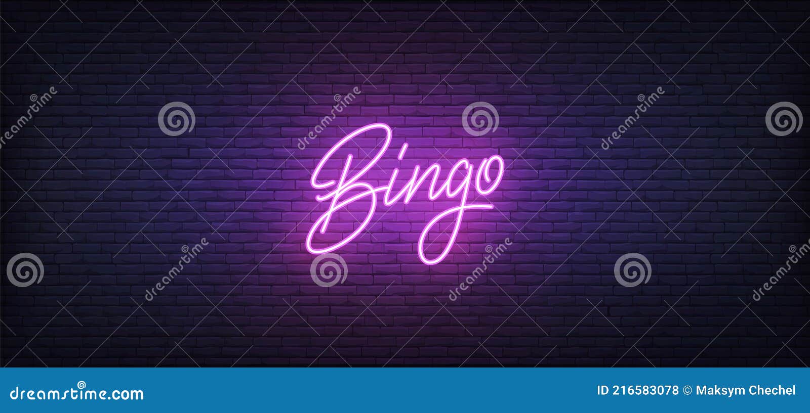 Bingo Neon Sign. Glowing Neon Lettering Bingo Template Stock Vector ...