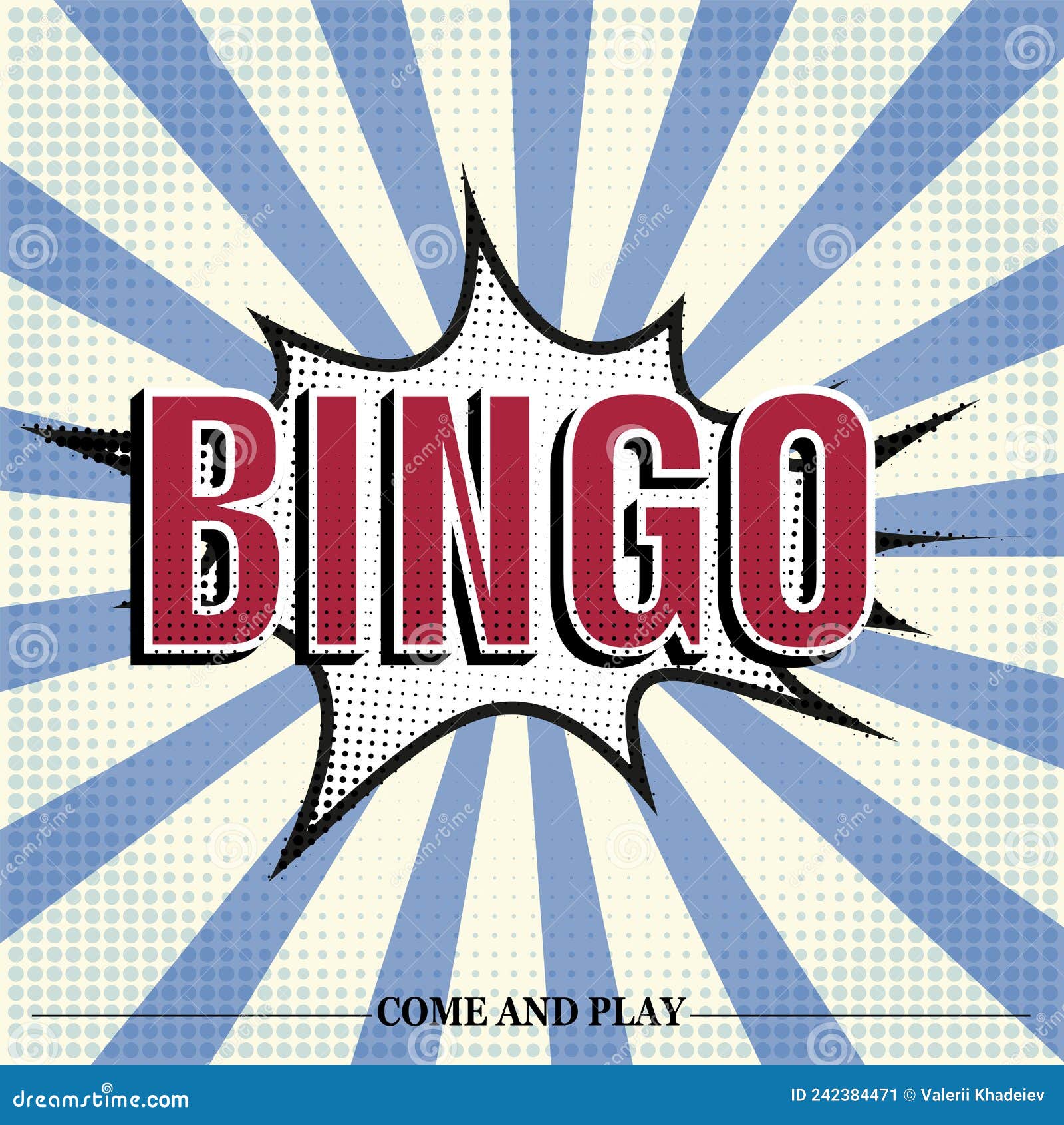 Bingo Retro Poster, Comic Speech Duddle Blast. Vector Illustration ...