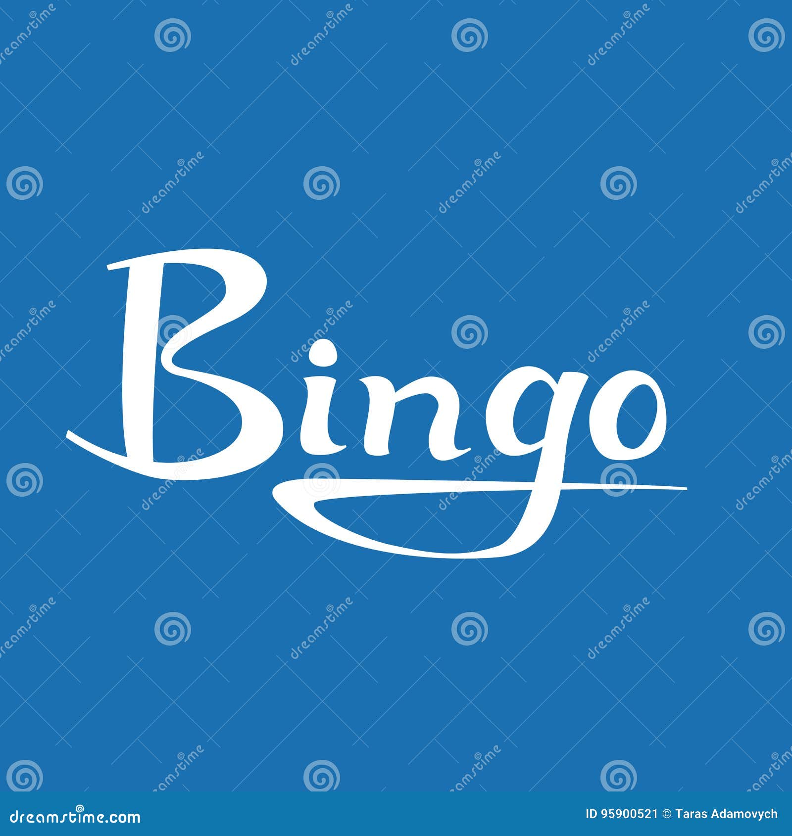 Bingo Sign Logo Hand Drawn Vector Lettering. Isolated On Purple ...