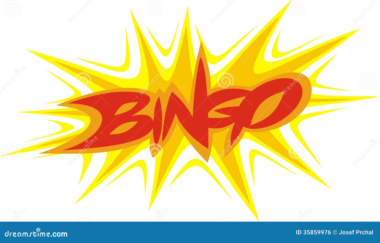 Bingo Text Cartoon Bubblegum Halftone Yel Red Stock Photo ...