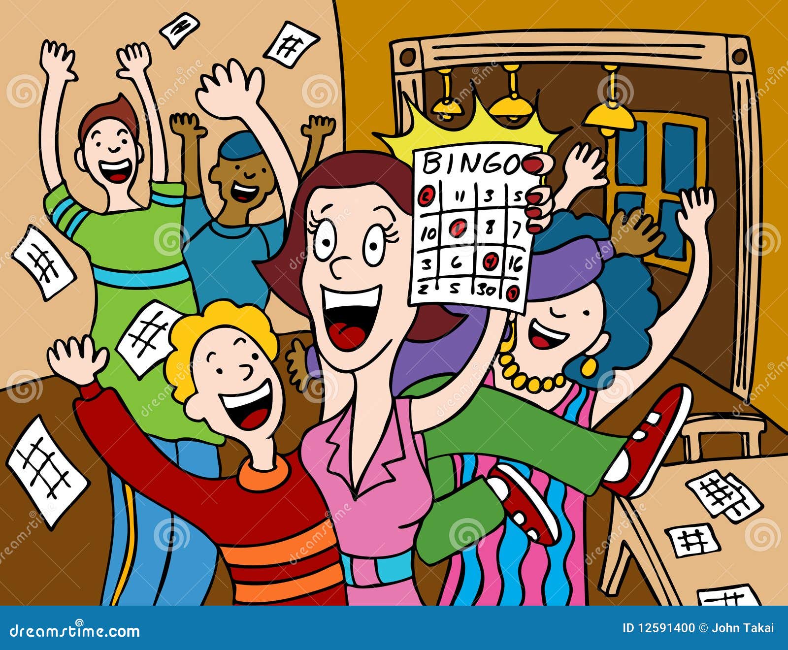 Bingo Winner stock vector. Illustration of winning, crowd - 12591400