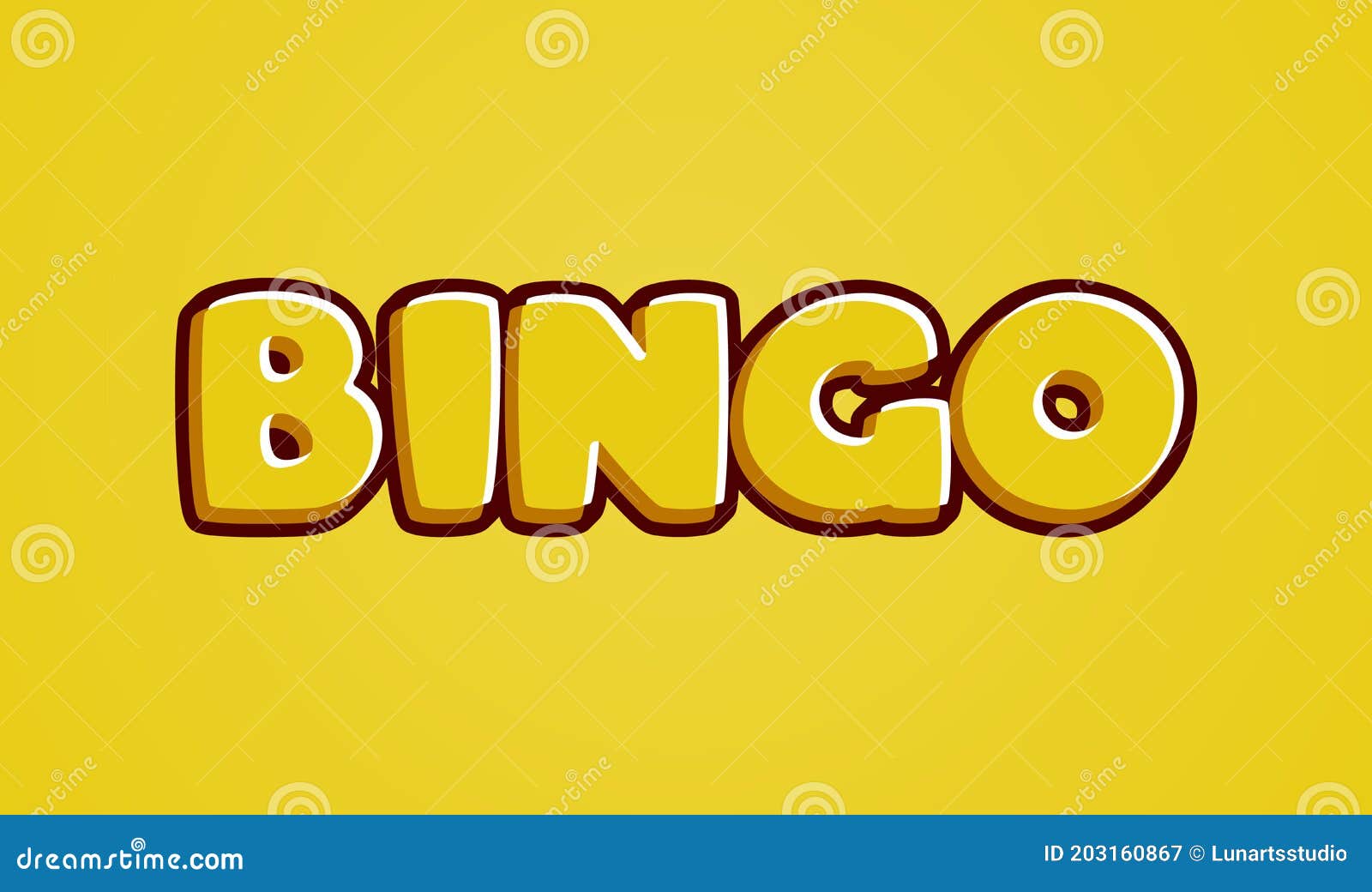 Bingo Red And Yellow Text Effect Template With 3d Type Style And Retro ...