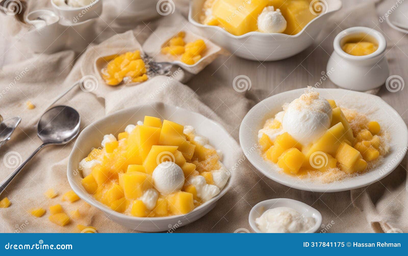 Mango Cheese Milk A Dessert Made From Jelly Nata De Coco Basil Seed ...