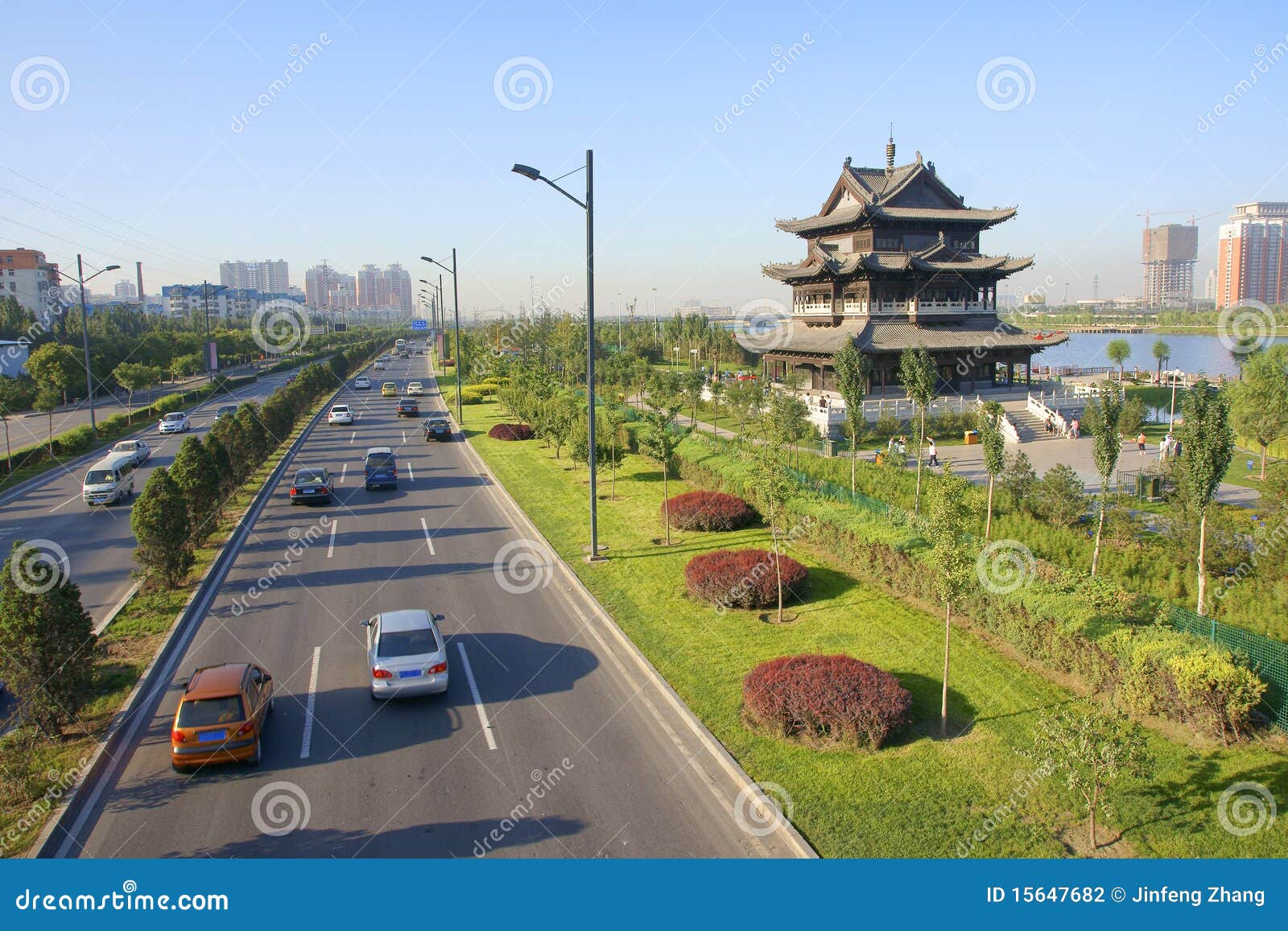 Binhe park stock photo. Image of trees, landscape, taiyuan - 15647682