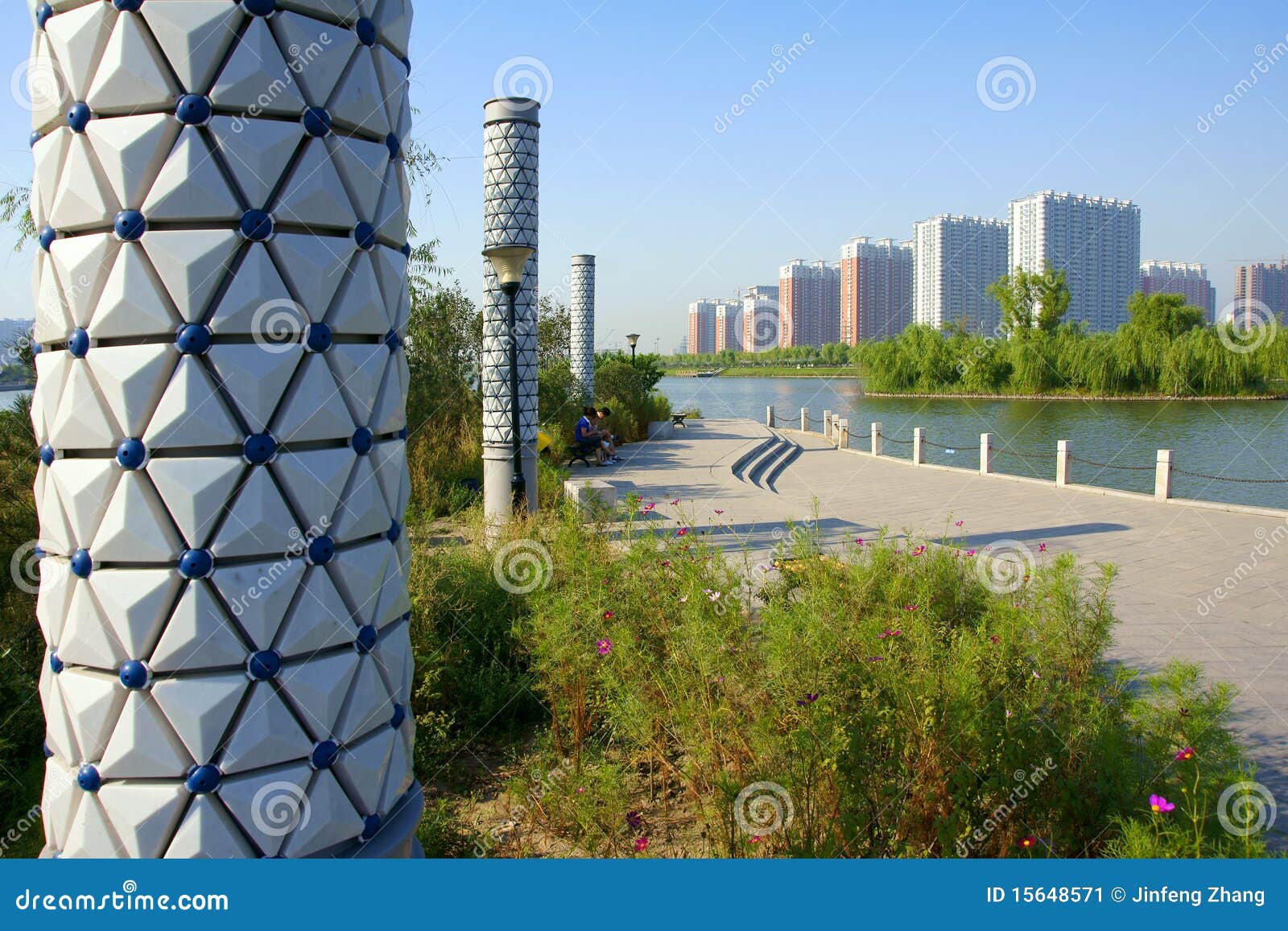Binhe park stock image. Image of building, green, lake - 15648571