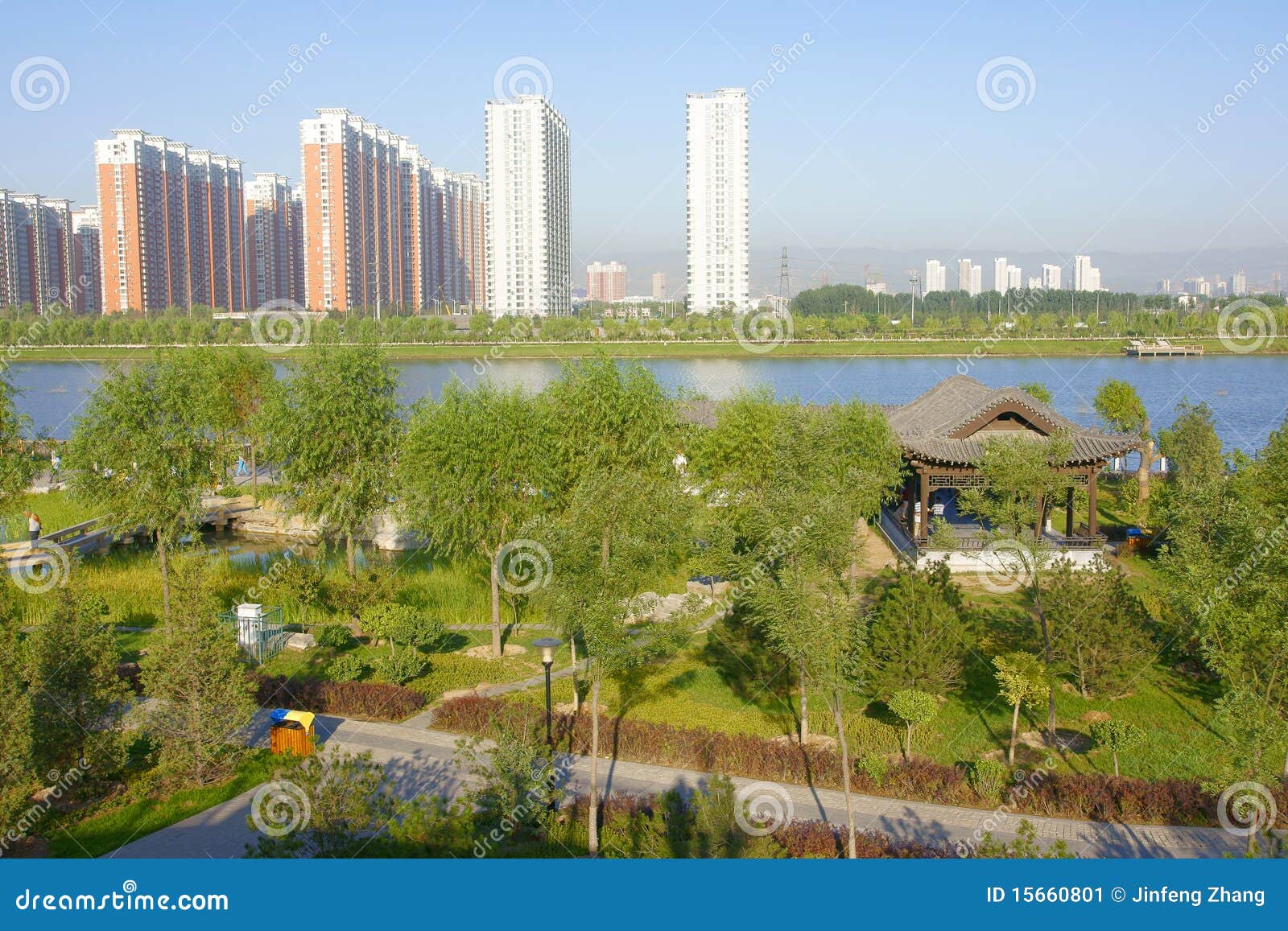 Binhe park stock image. Image of scenery, building, footpath - 15660801