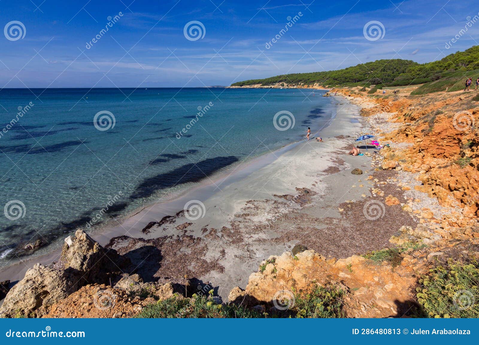 Binigaus Beach in Menorca (Spain) Stock Image - Image of scenery ...