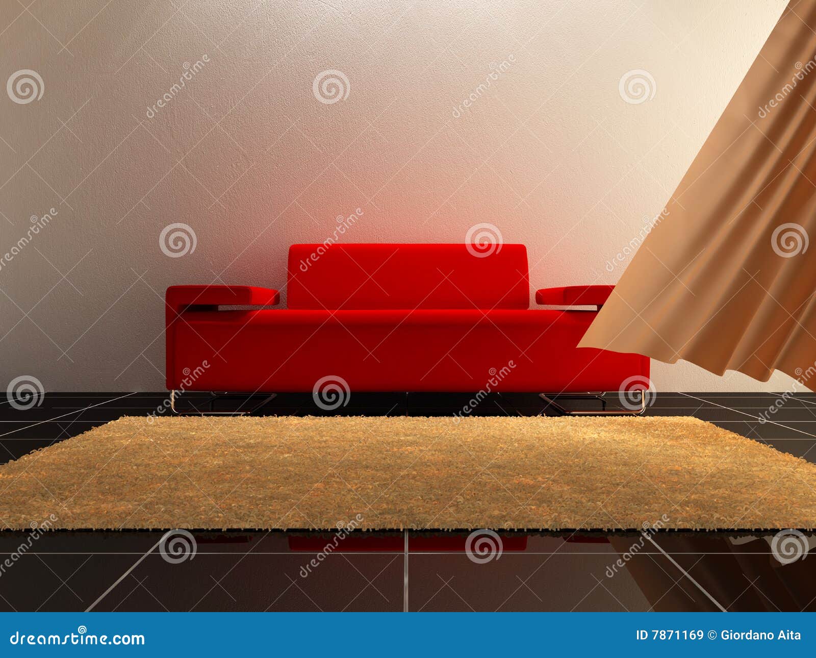 Binnenlands Ontwerp - Rode Bank Stock Illustratie - Illustration of ...