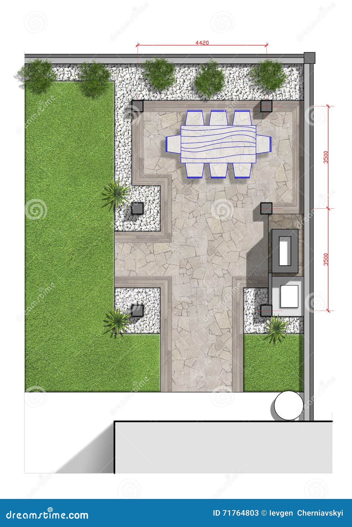 Binnenplaats Algemeen Plan, 2d Schets Stock Illustratie - Illustration ...