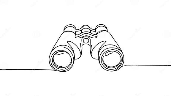 Binocular Continuous Single Line Drawing. Vector Illustration Stock ...