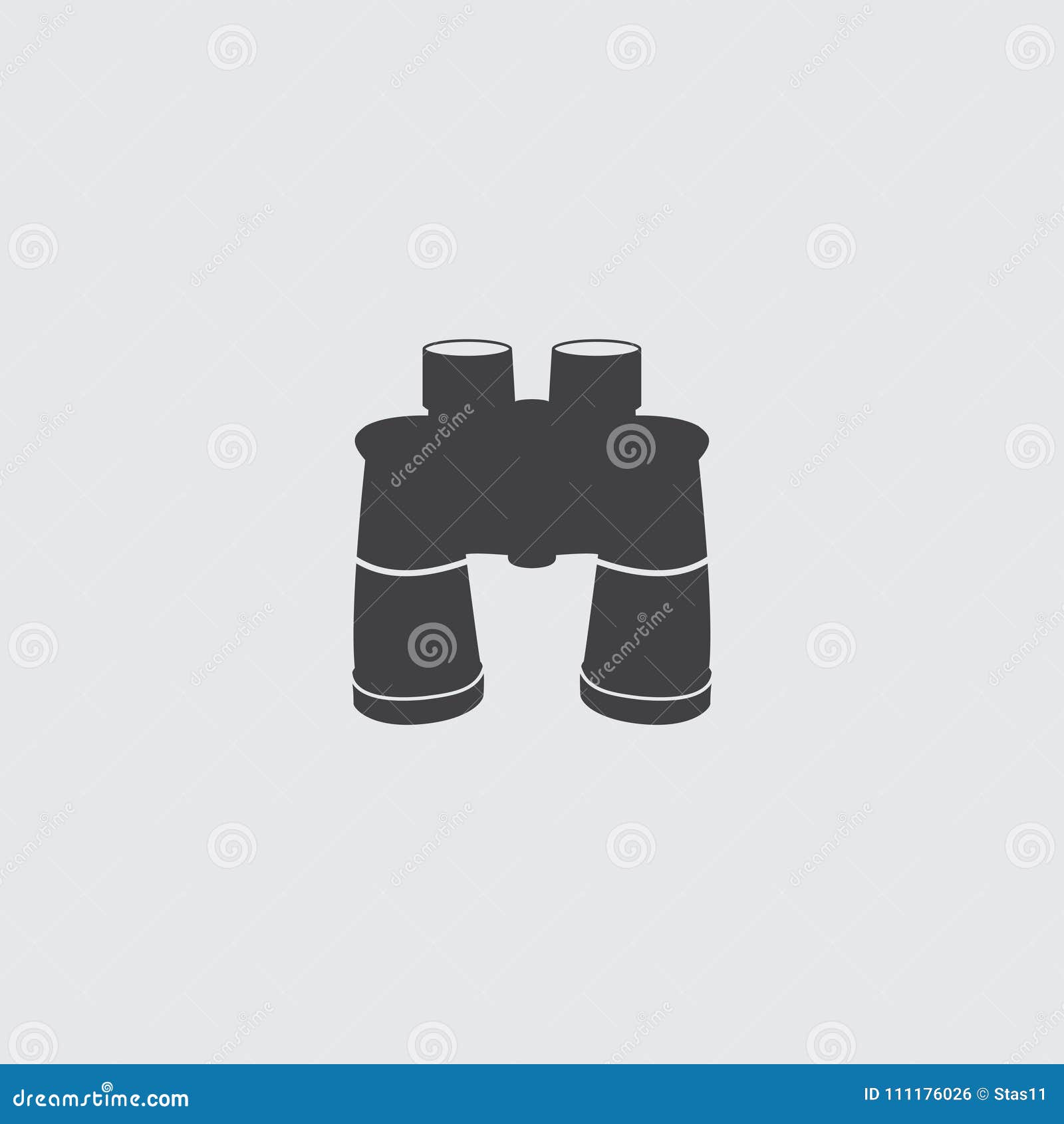 Binocular Field Glasses Icon in a Flat Design Stock Illustration ...