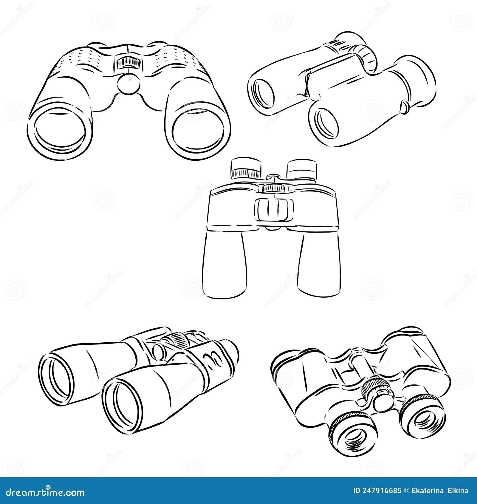 Binocular. Binocular Hand Drawing Vector Illustration. Binocular Sketch ...