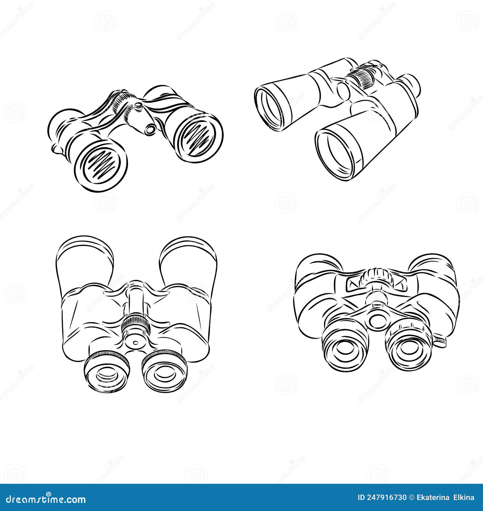 Binocular. Binocular Hand Drawing Vector Illustration. Binocular Sketch ...