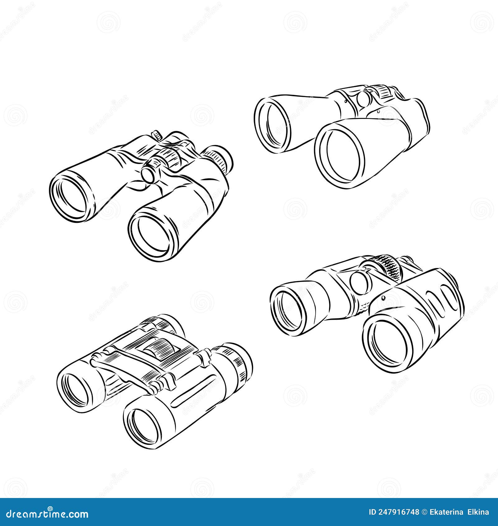 Binocular. Binocular Hand Drawing Vector Illustration. Binocular Sketch ...