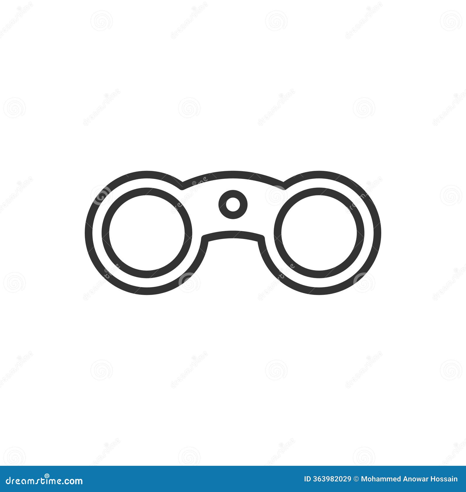 Binocular Icon In Circle Line - Vector Iconic Design | CartoonDealer ...