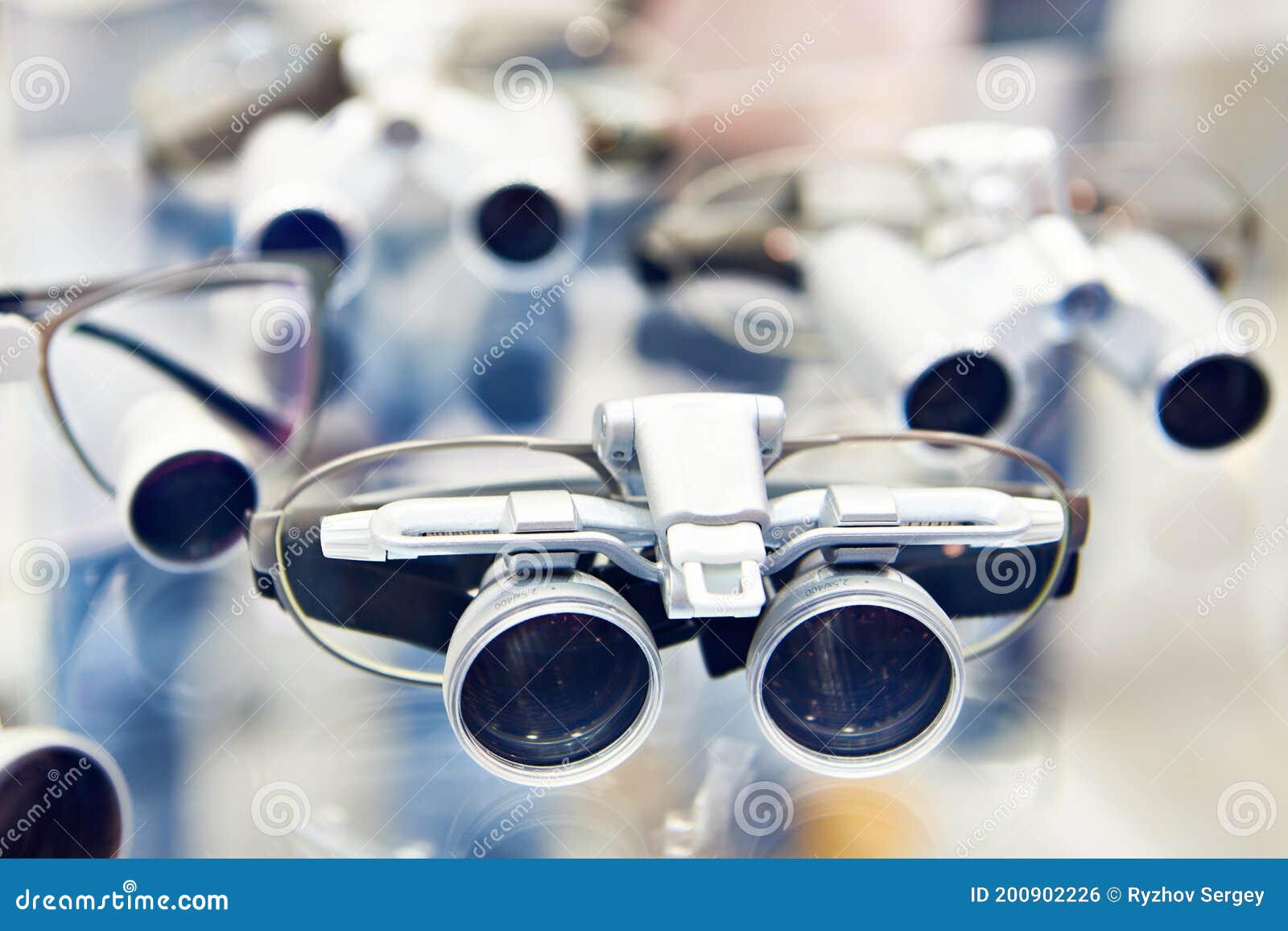 Binocular Magnifier on Glasses Stock Photo - Image of quality ...